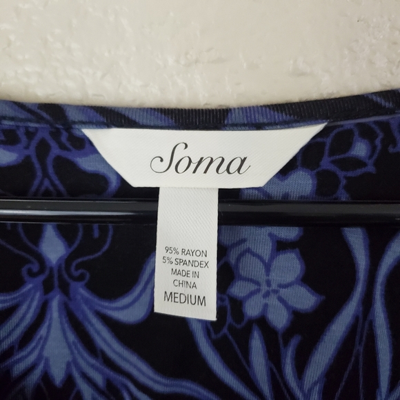 Soma | Dresses | Soma Blue Paisley Long Sleeve Lounge Sleep Dress ...